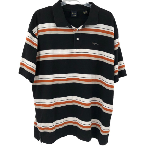 Karl Kani | Shirts | Vtg Karl Kani Gold Polo Shirt Black Collared ...